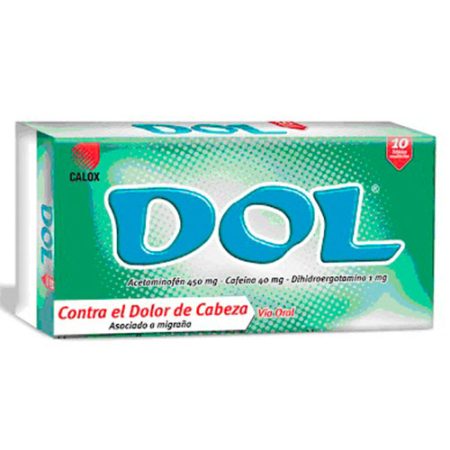 Acetaminofen+Cafeina+Dihidroergotamina Dol Plus Blister x4 Tabletas ...